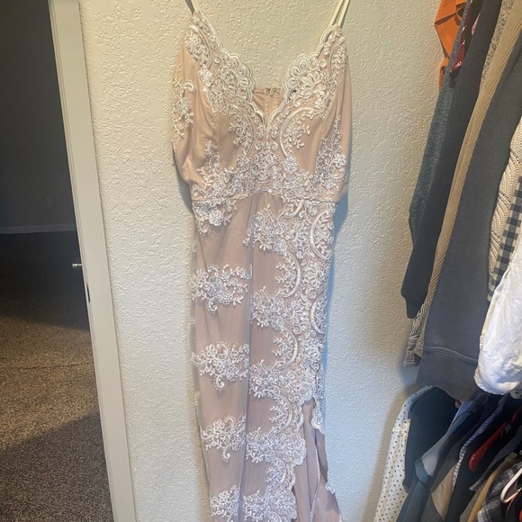 Windsor | Dresses | Cream Lace Floor Length Prom Dress | Poshmark